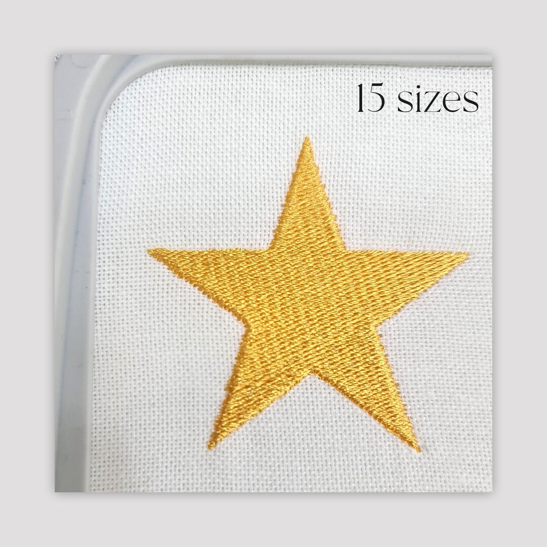 Mini Star Machine Embroidery Design - Embroidered Star Symbol - Five ...