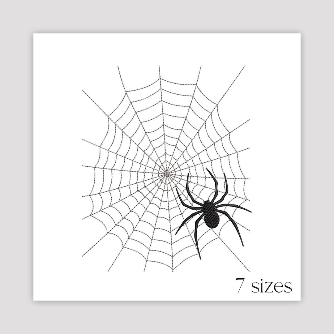 Spider and Web Machine Embroidery Design – Halloween Embroidery File ...