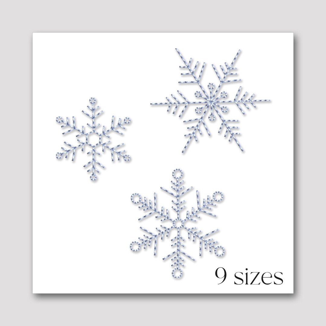 Mini Snowflakes Machine Embroidery Design - Mini Sizes Snowflakes Set ...