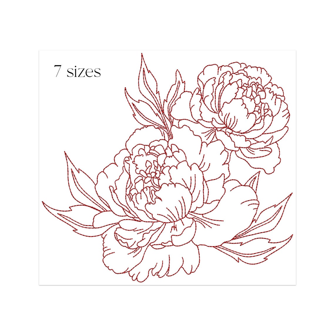 Peony Embroidery Design Flower Machine Embroidery Pattern Plant Digital Fill Instant Download ...