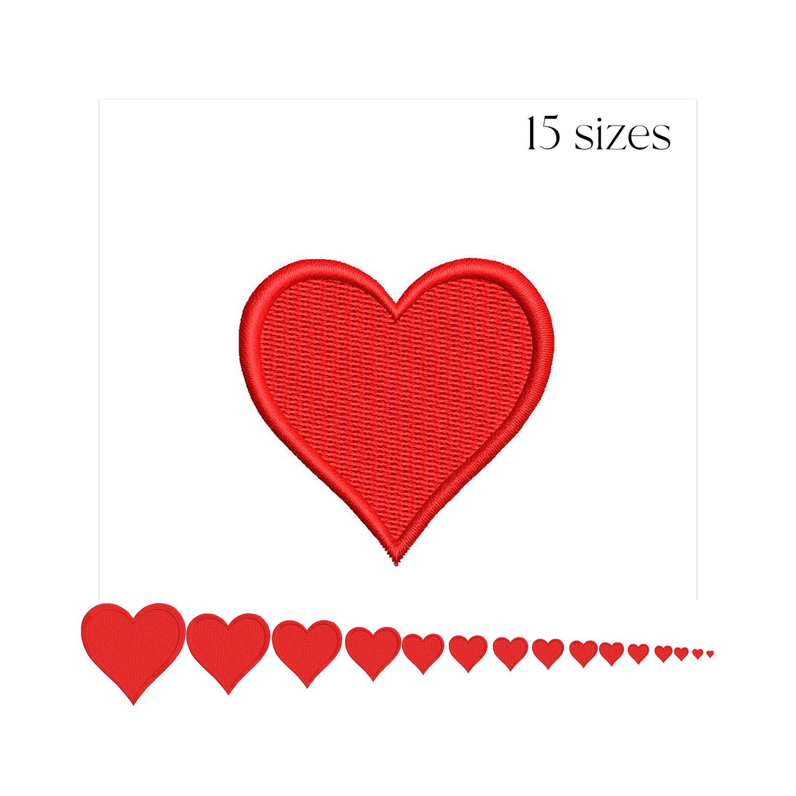 Heart Embroidery Design Mini Heart Machine Embroidery File valentines ...