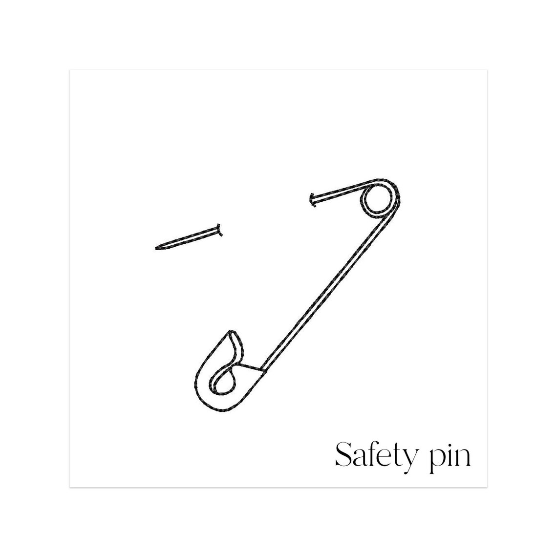 Safety Pin Embroidery Design - Mini Machine Embroidery File - Pin ...