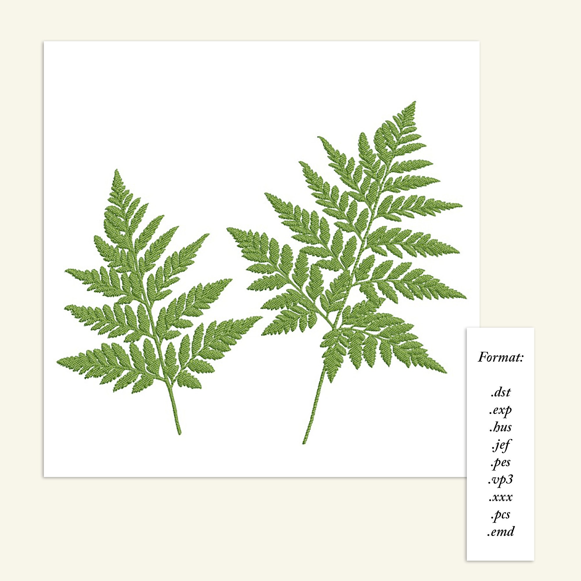 Digital Fern Embroidery Design File Nature Inspired Art Instant ...
