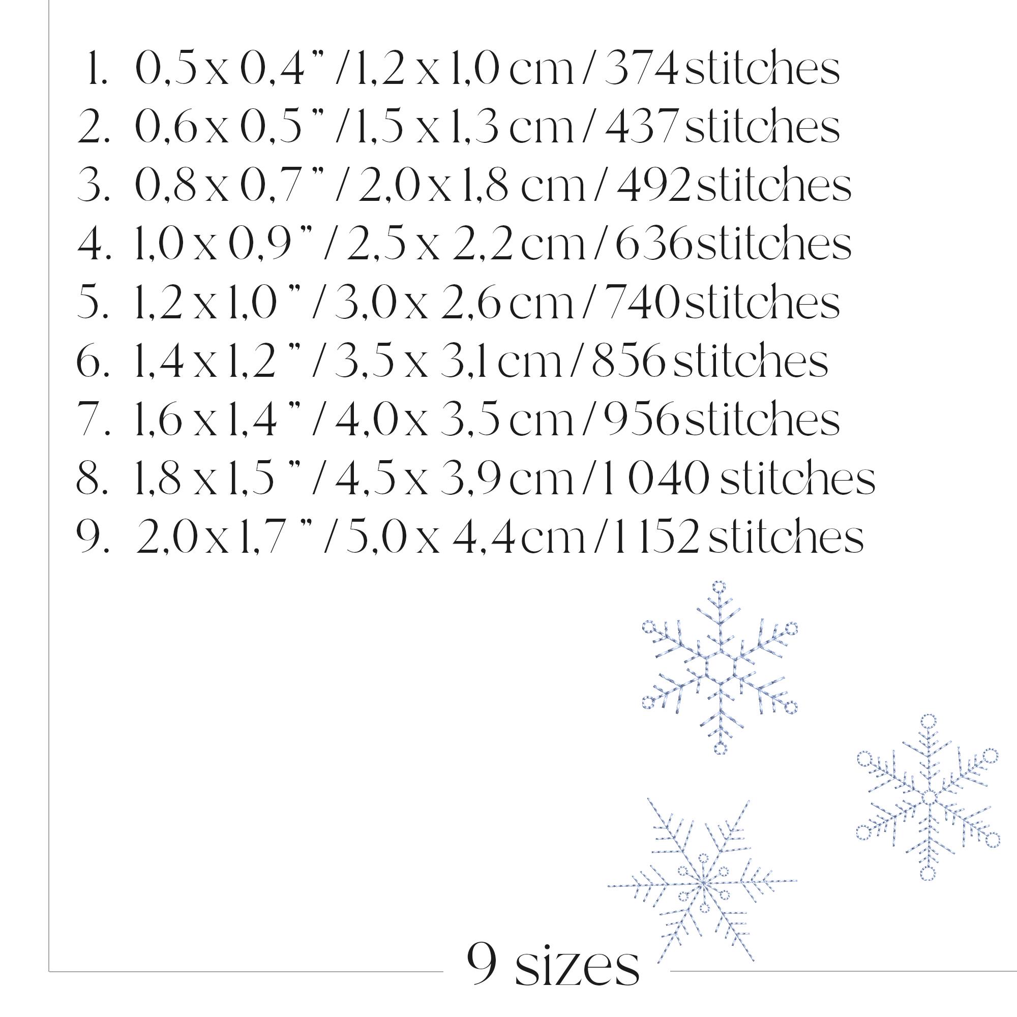 Mini Snowflakes Machine Embroidery Design - Mini Sizes Snowflakes Set ...