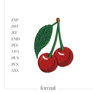 Cherry Machine Embroidery Design - Cherries Digital Stitch Pattern ...