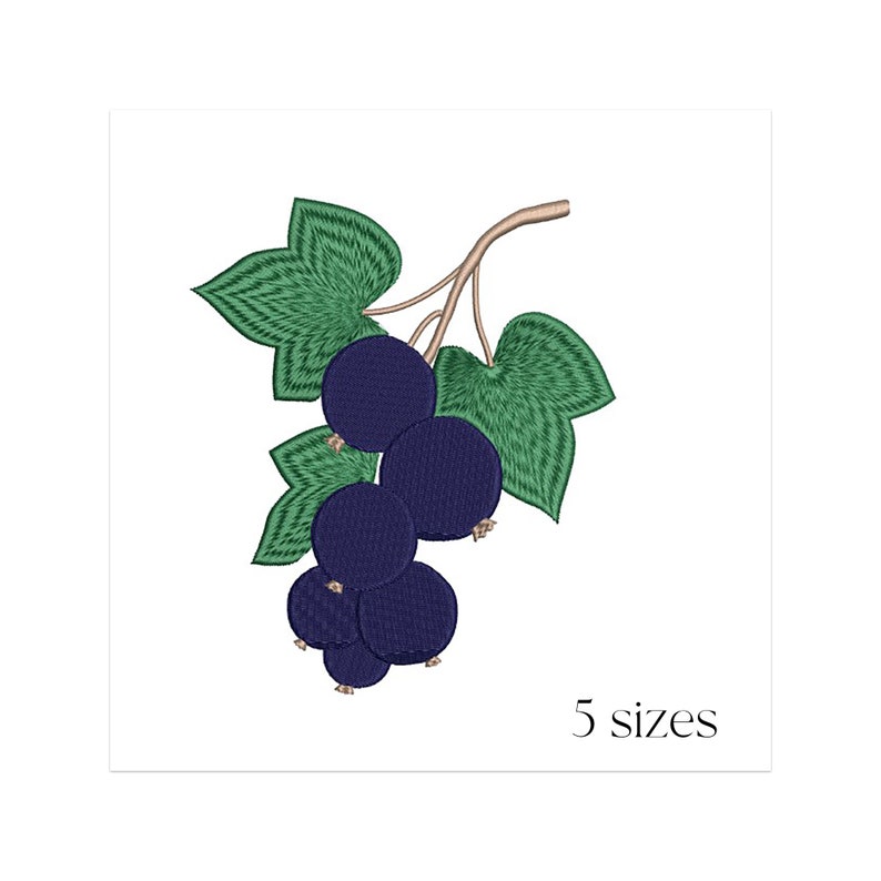 Digital Blackcurrant Embroidery Design Berry Embroidery File Instant Download Machine Embroidery ...