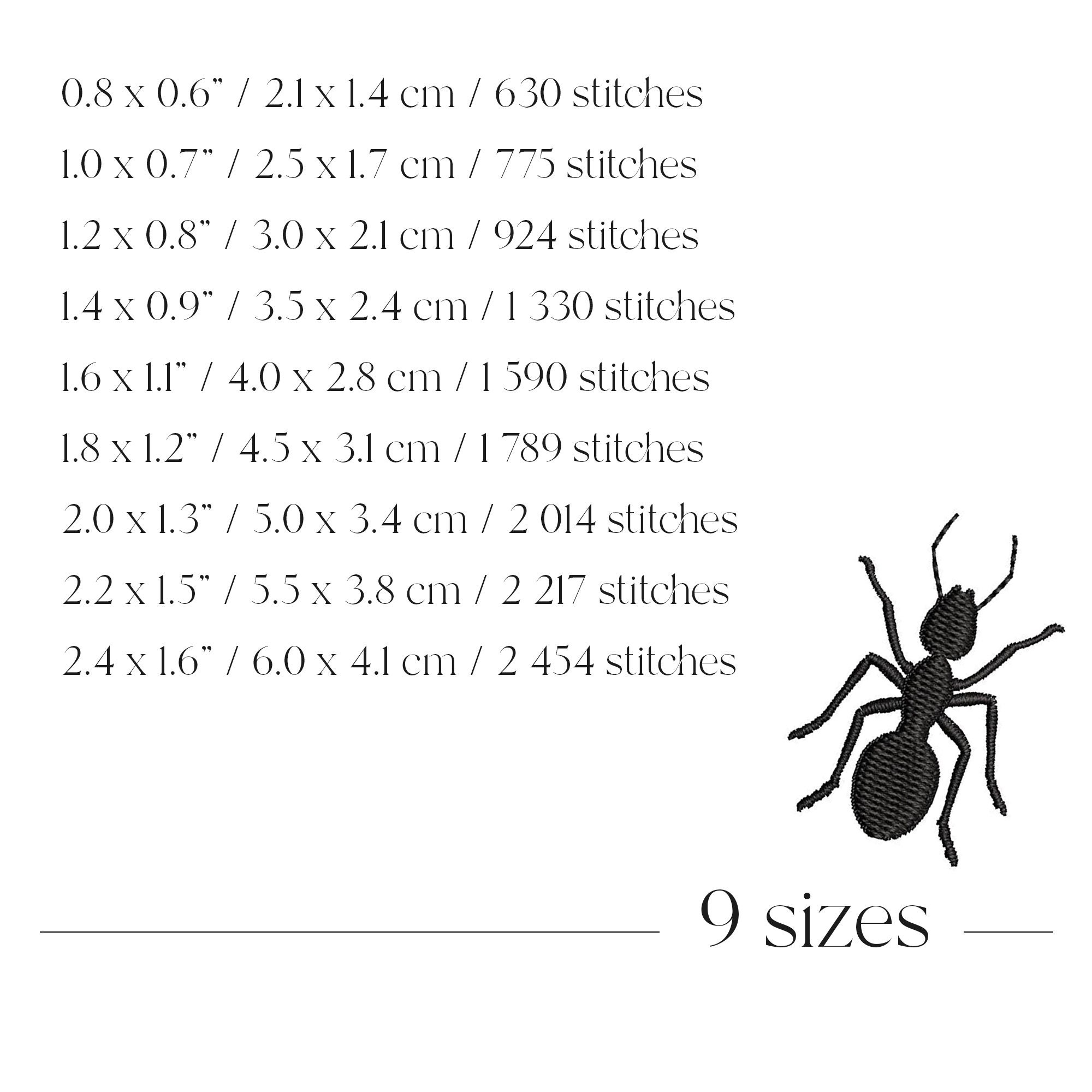 Ant Embroidery Design Mini Ant Machine Embroidery File Beetle ...
