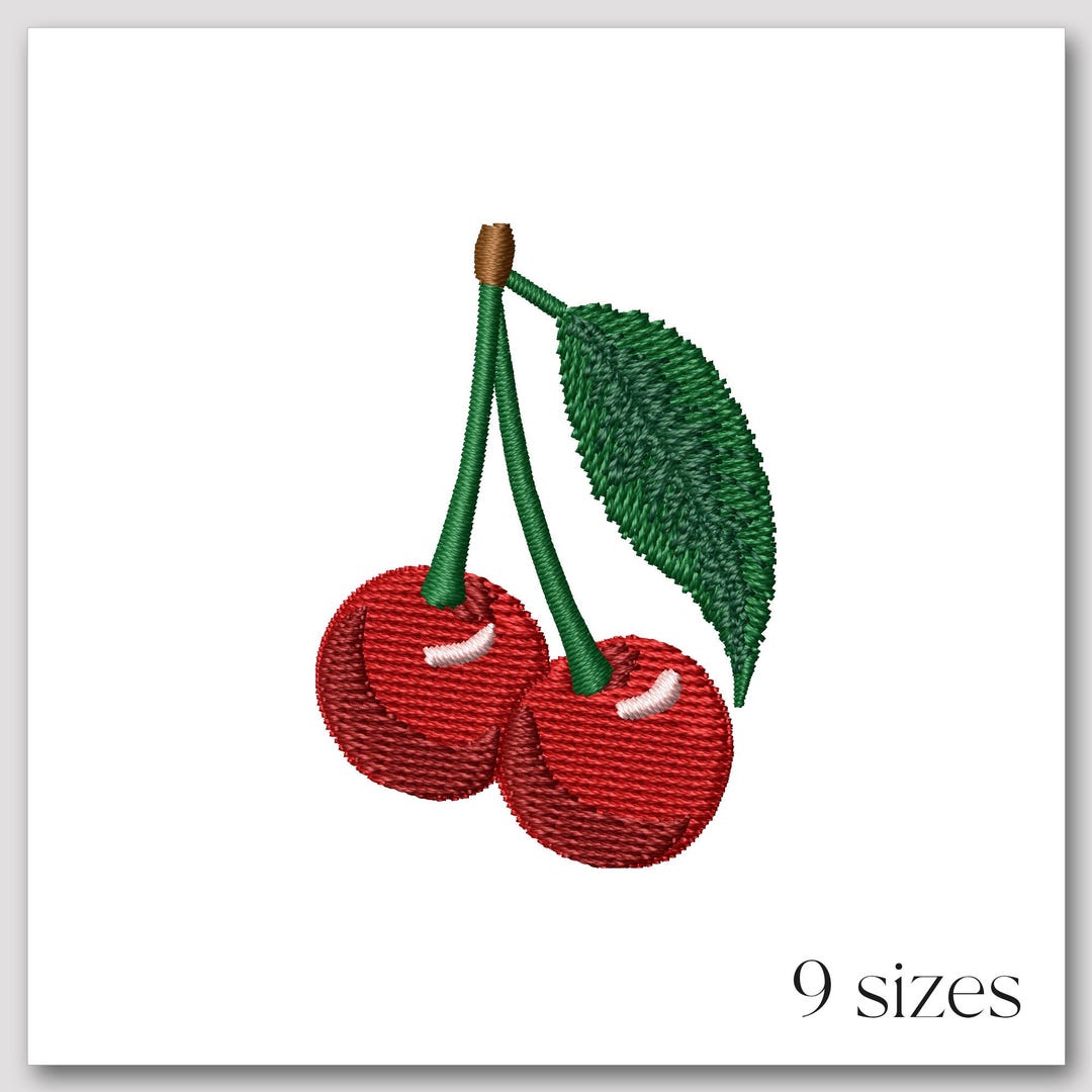 Cherry Machine Embroidery Design - Cherries Digital Stitch Pattern ...