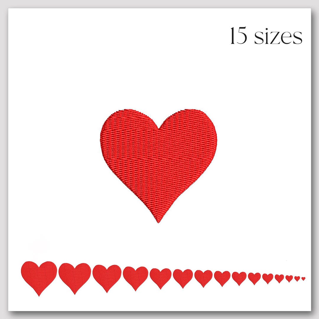 Heart Embroidery Design - Mini Heart Machine Embroidery File ...