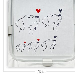 Dog Outline Embroidery Design - Minimal Dog Stitch Pattern - Heart and ...
