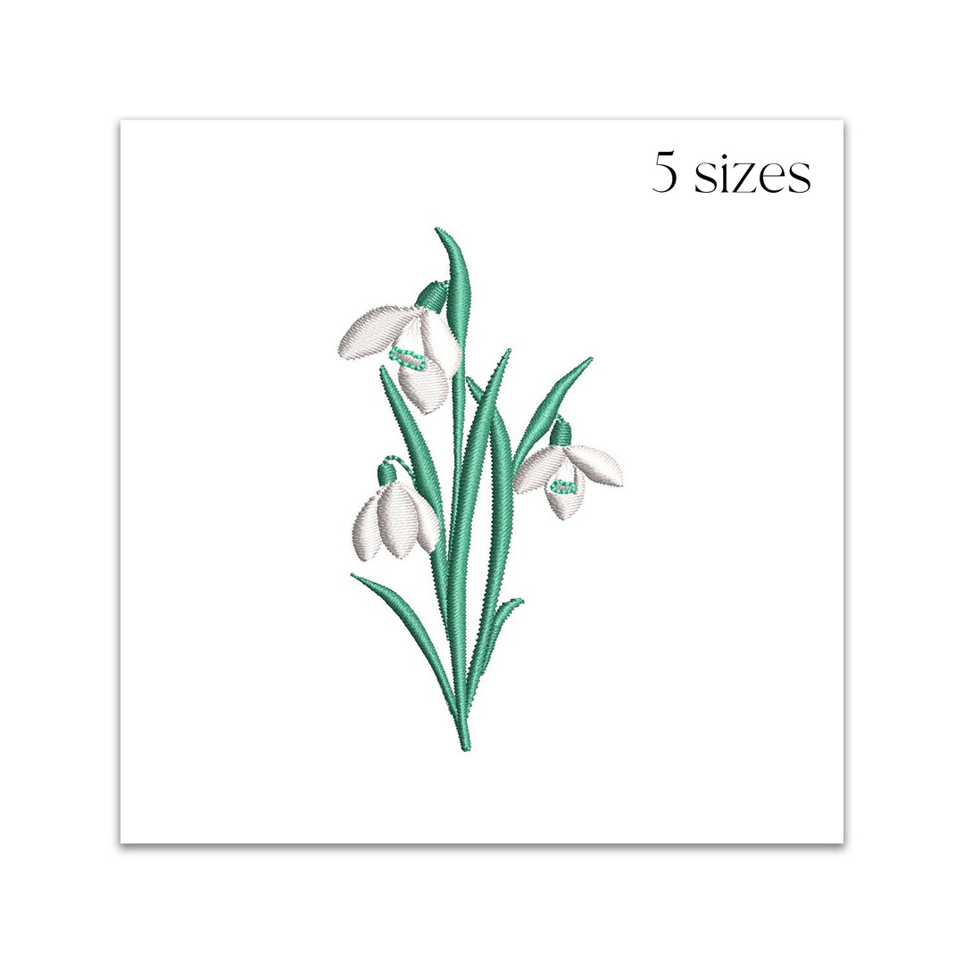 Snowdrops Machine Embroidery Design - Spring Flower File - Mini Flower ...