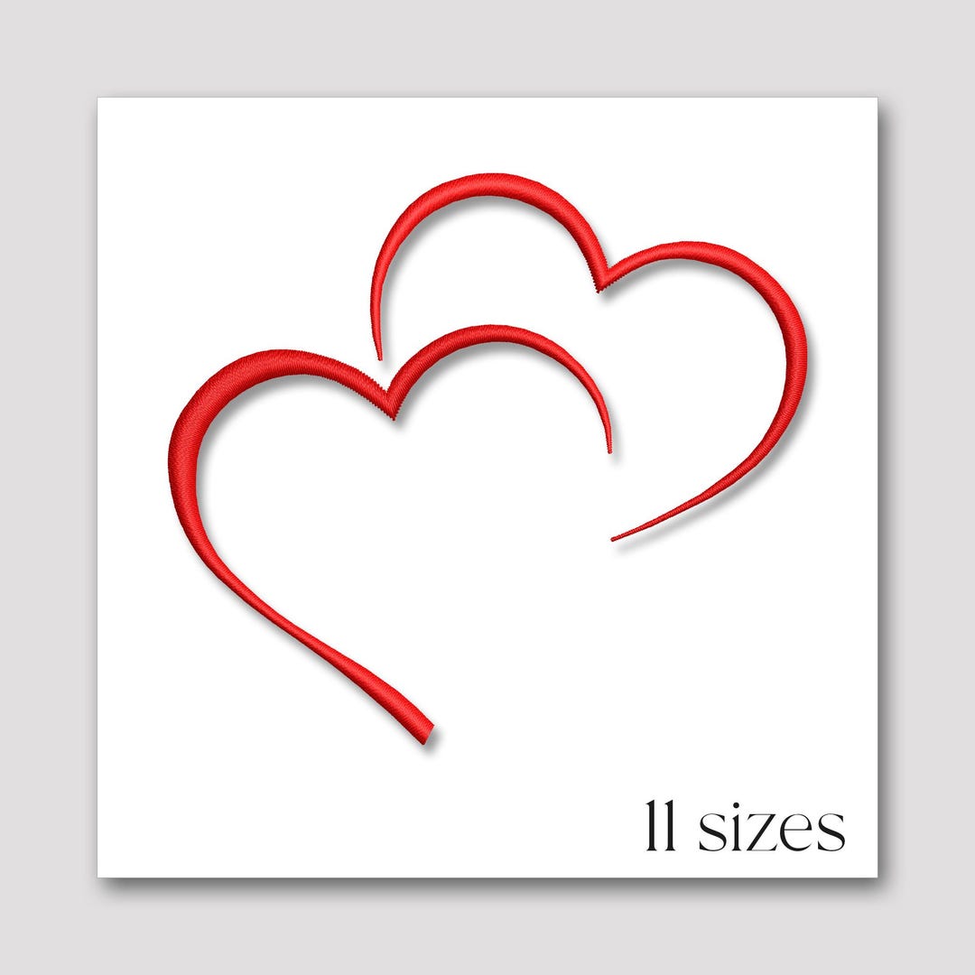Heart Outlines Embroidery Design Mini Heart Machine Embroidery File ...