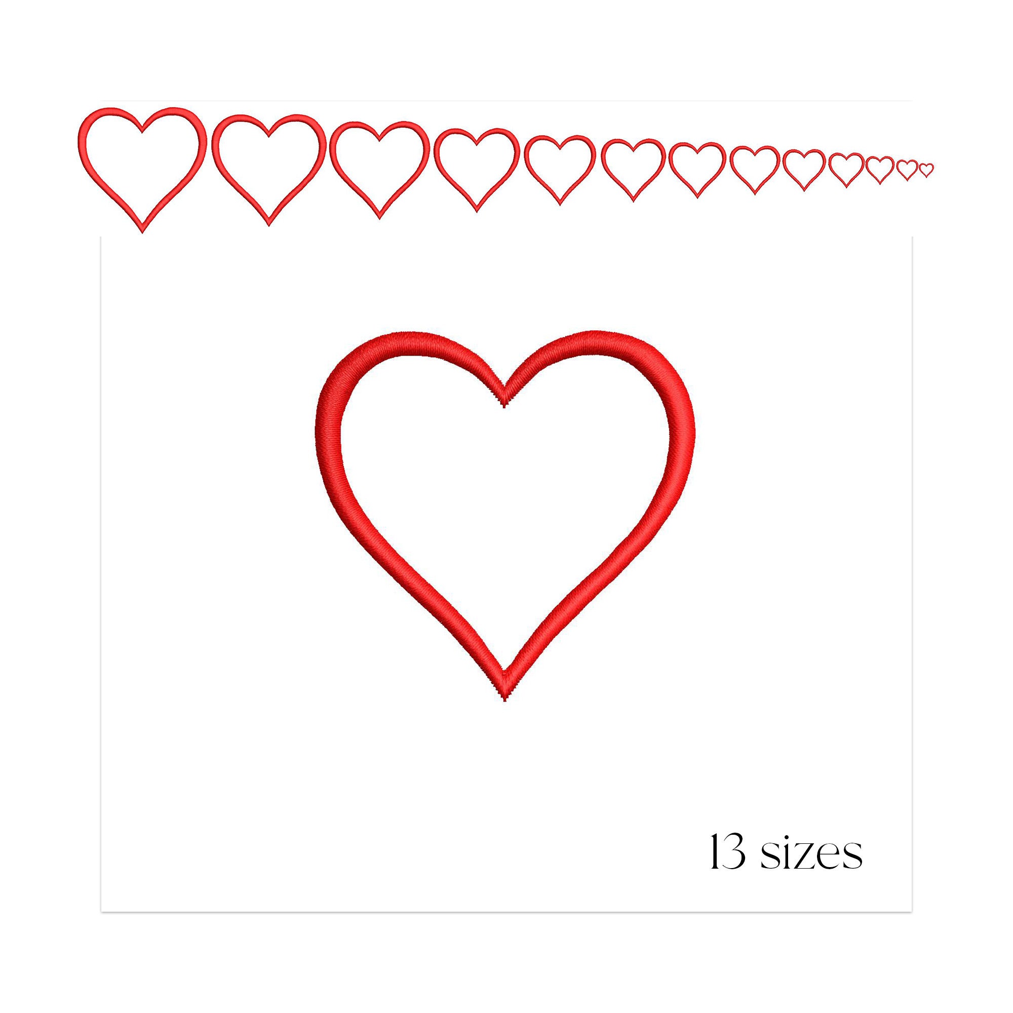 Heart Embroidery Design Mini Heart Machine Embroidery File valentines ...
