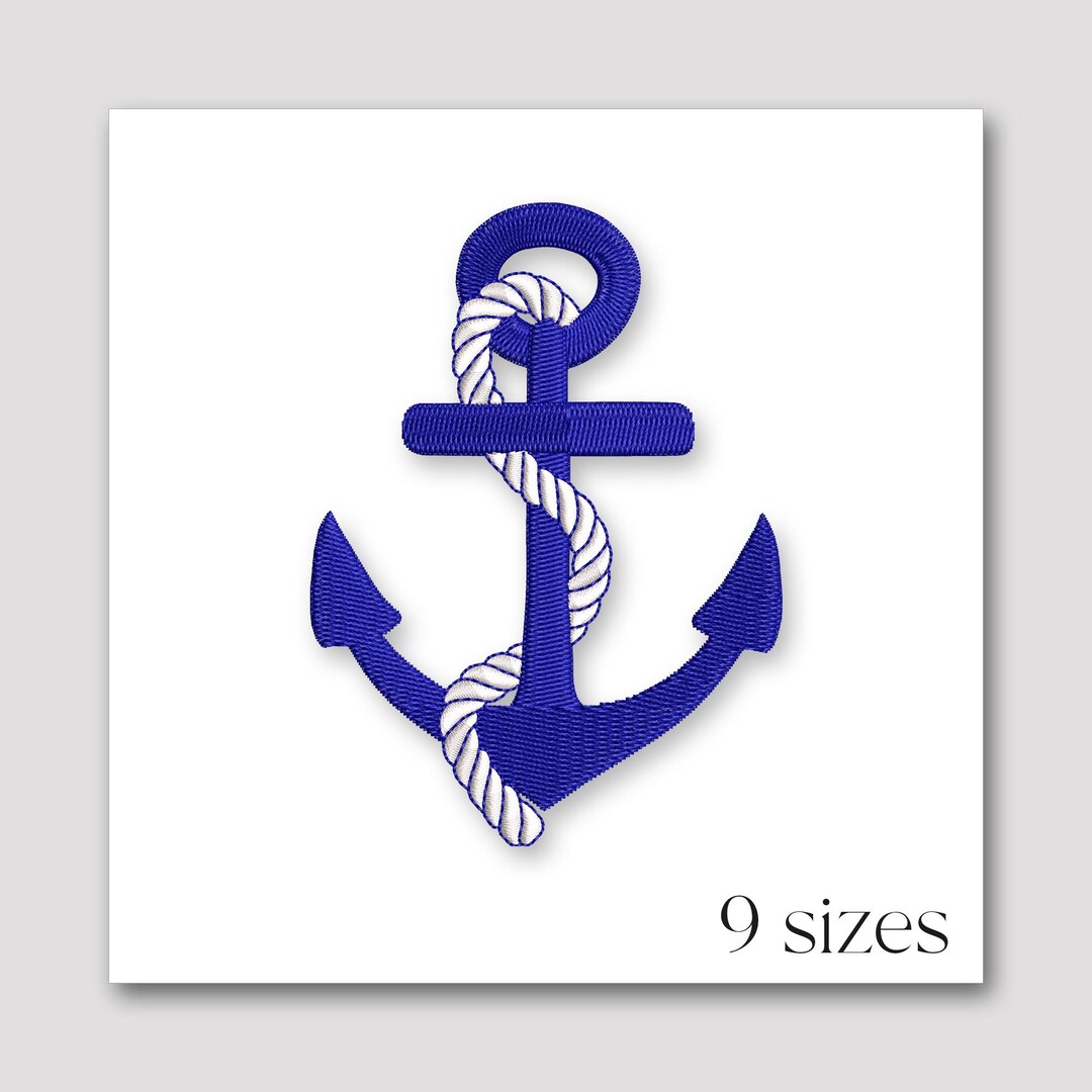 Anchor and Rope Embroidery Design - Nautical Machine Embroidery File ...
