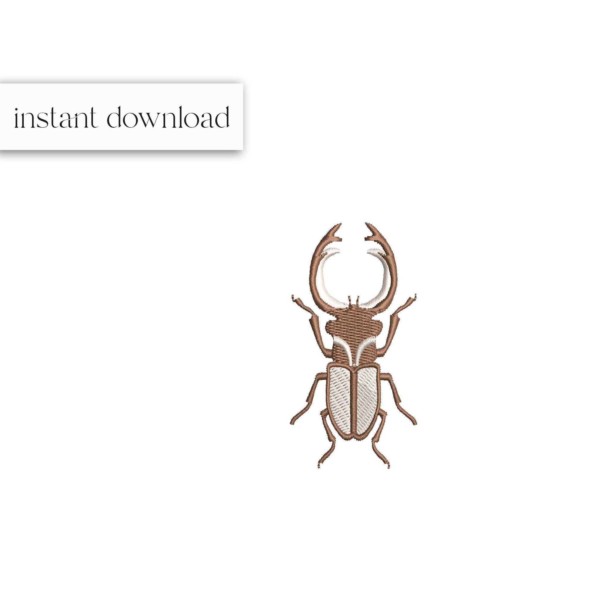 Stag Beetle Machine Embroidery Design - 5 Size - Small Animals - Insect ...