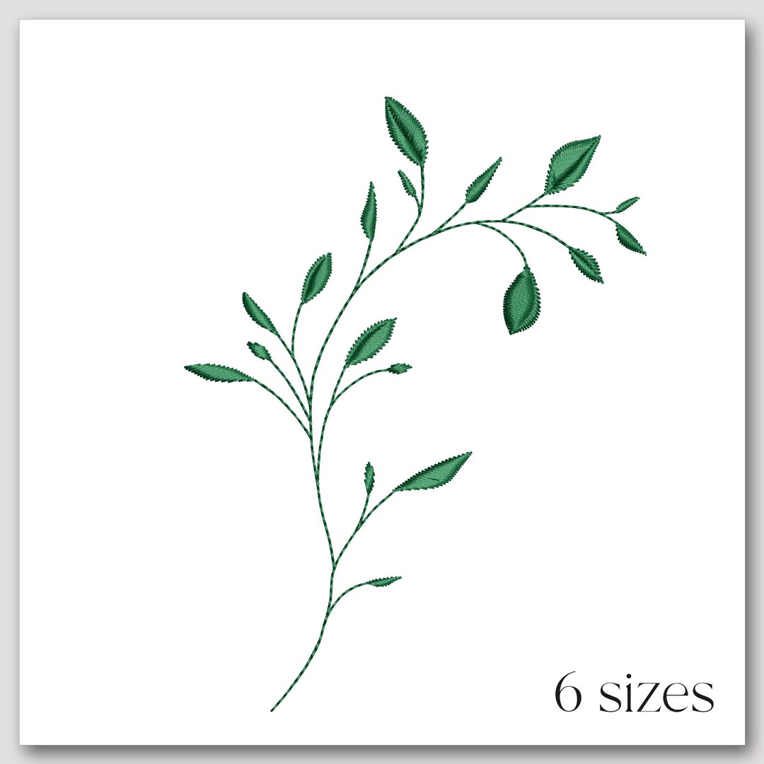 Twig Machine Embroidery Design - Botanical Embroidery File - Twig With ...