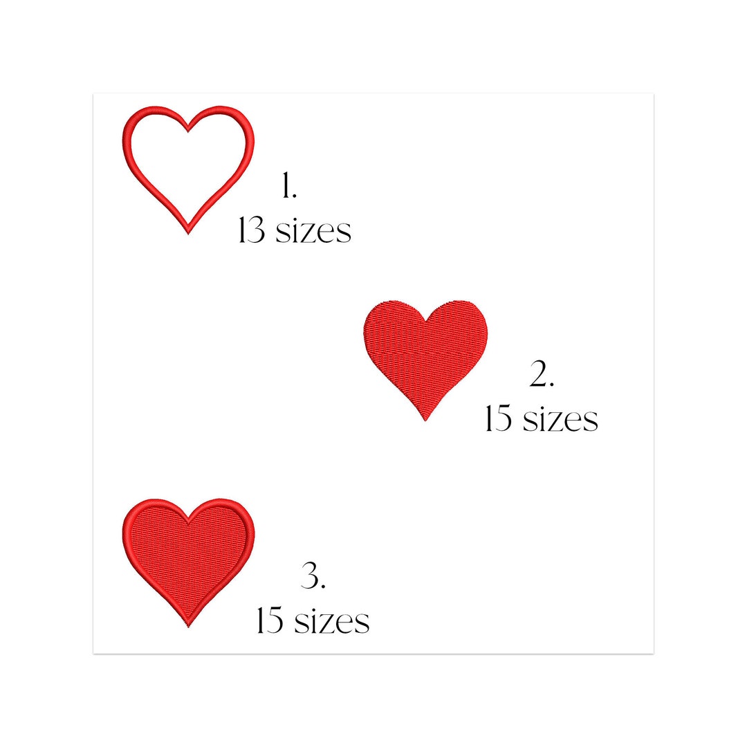 Hearts Set Embroidery Design - Mini Heart Machine Embroidery File ...