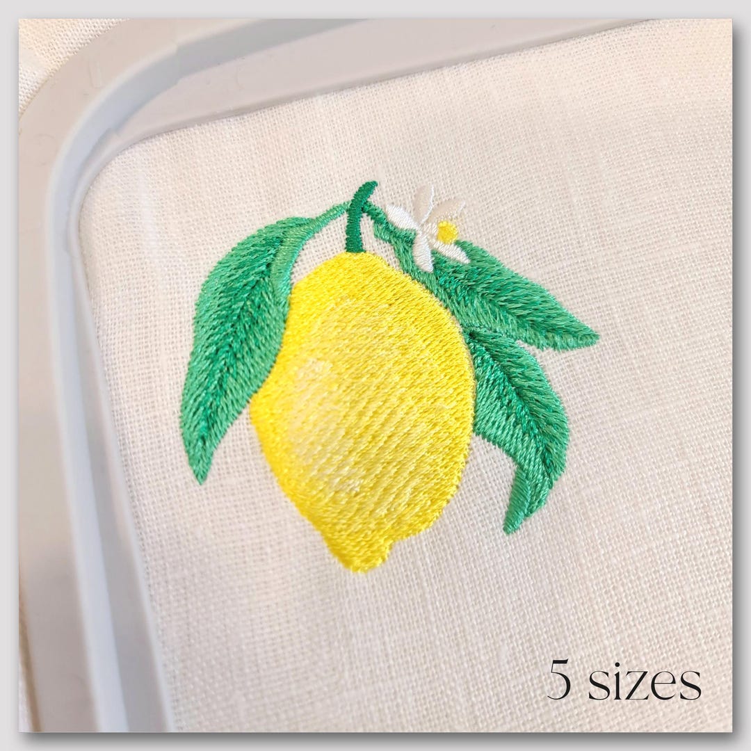 Lemon Embroidery Design – Citrus Fruit Machine Embroidery – Digital ...