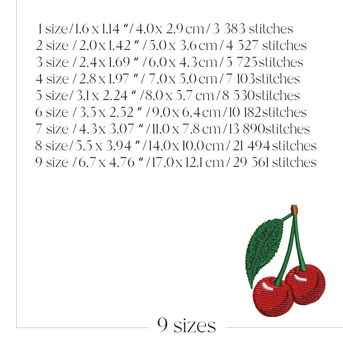 Cherry Machine Embroidery Design - Cherries Digital Stitch Pattern ...