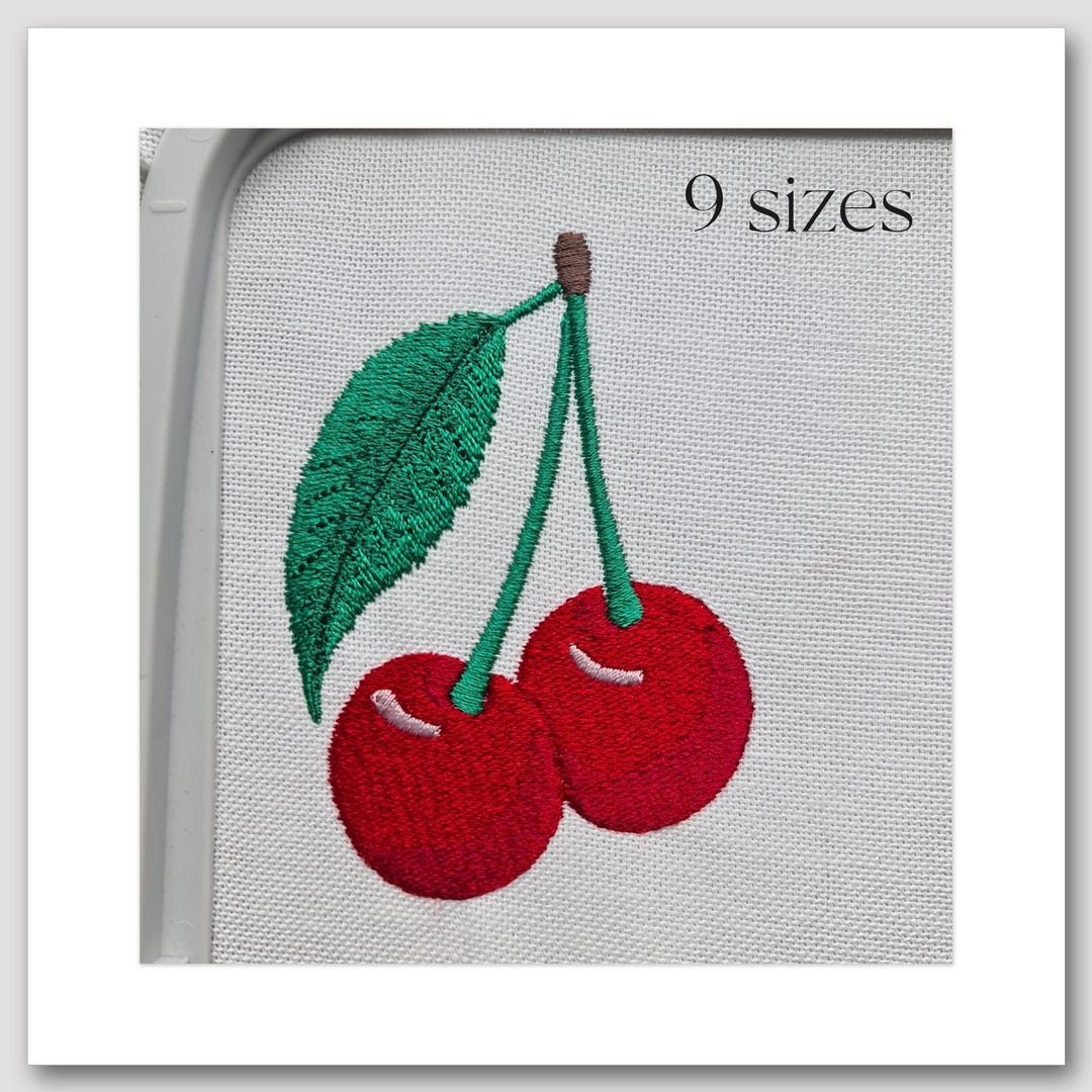 Cherry Machine Embroidery Design - Cherries Digital Stitch Pattern ...