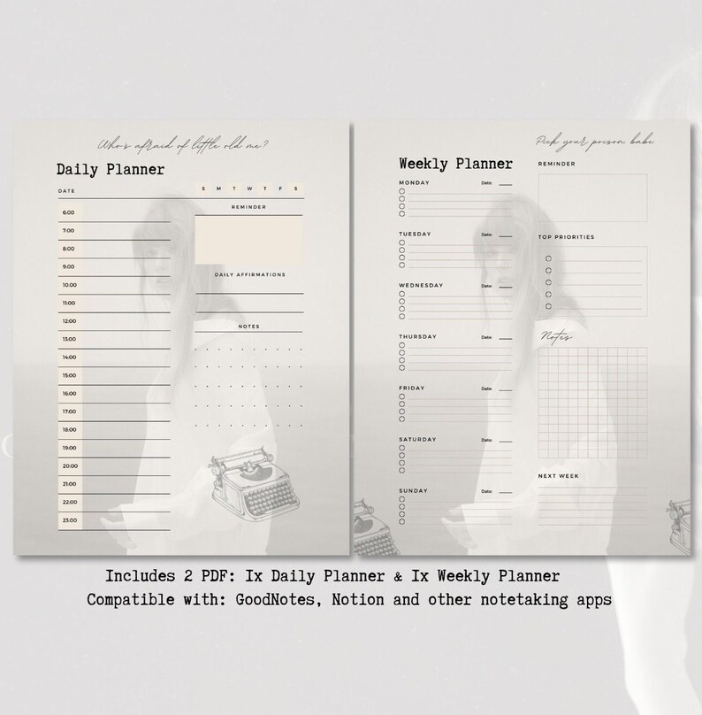 TTPD Daily and Weekly Planner Pages, Taylor Swift, Tortured Poets ...