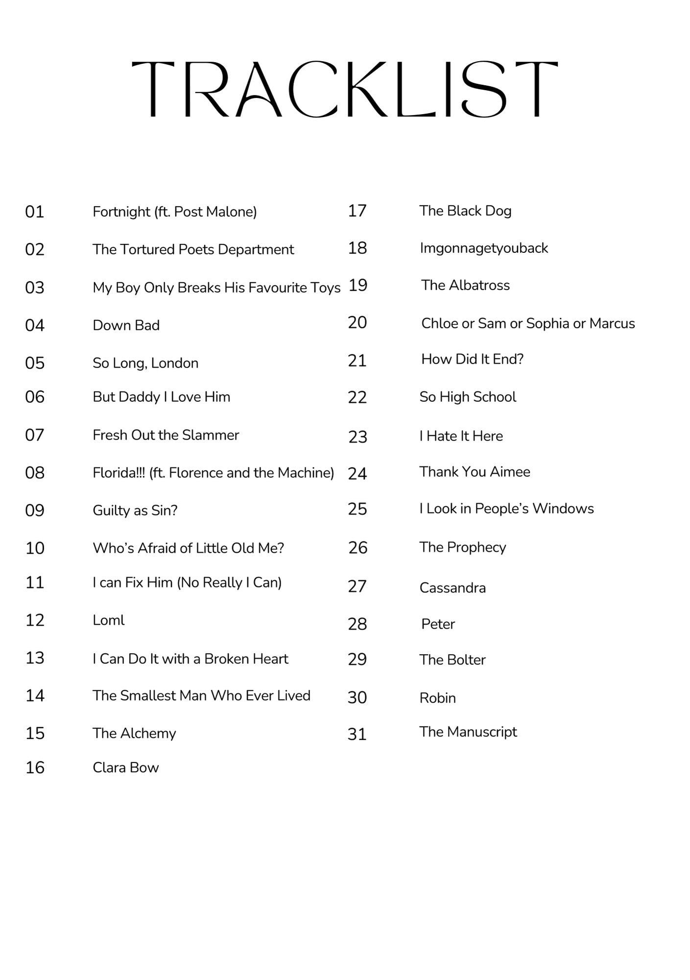 TTPD Printable Lyric Book Digital Download Taylor Swift Lyrics Download A4 PDF the Tortured ...