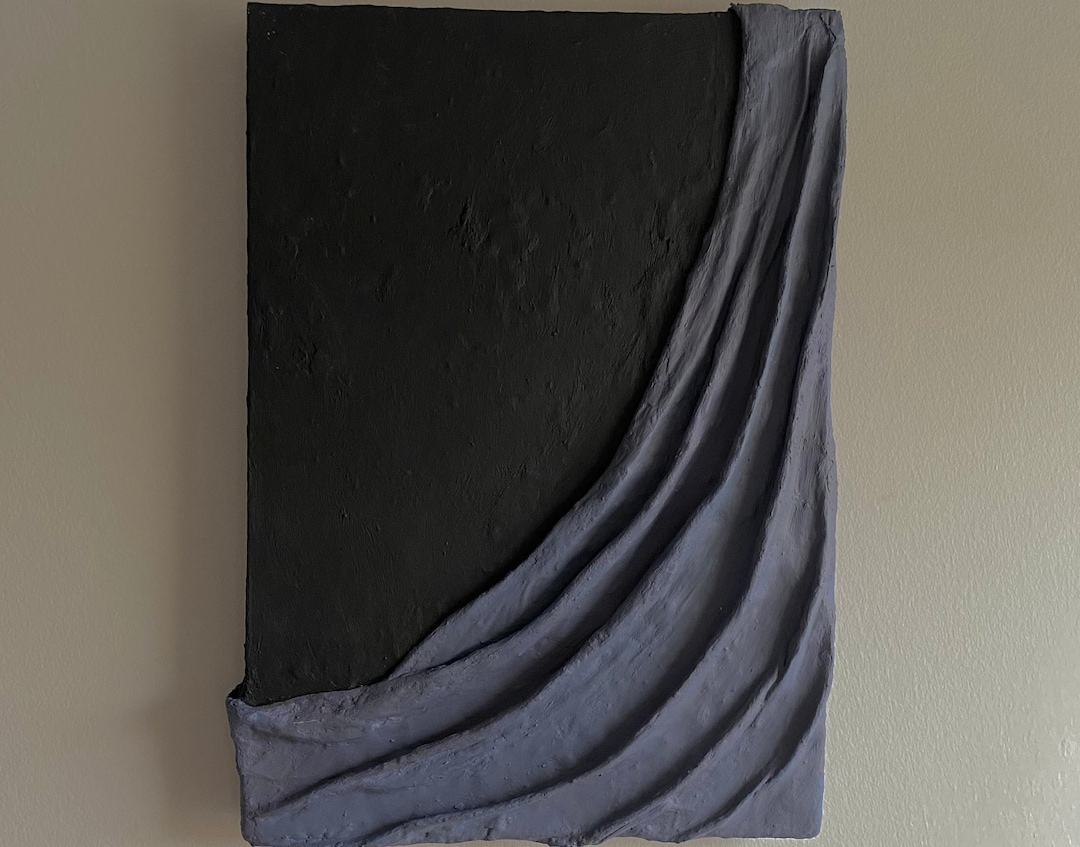 Plaster Wall Art 3D Draped Fabric Effect Textured Home Decor Plaster on ...
