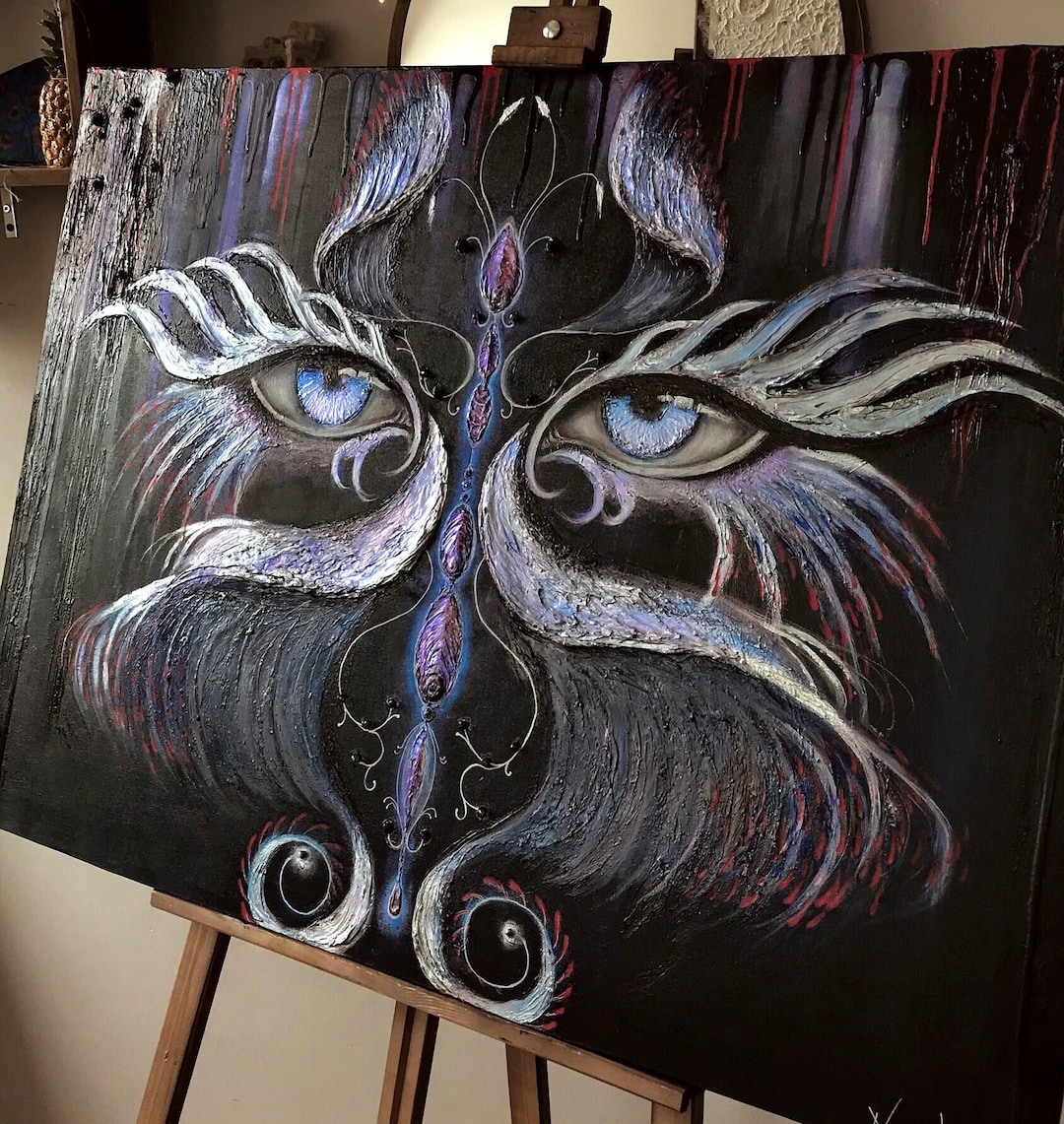 Hâre - Relief Embossed Design Acrylic Painting on Canvas 100x70 Cm - Etsy