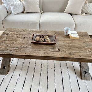 Reclaimed Barnwood Coffee Table Rustic, Natural Coffee Table Wooden ...