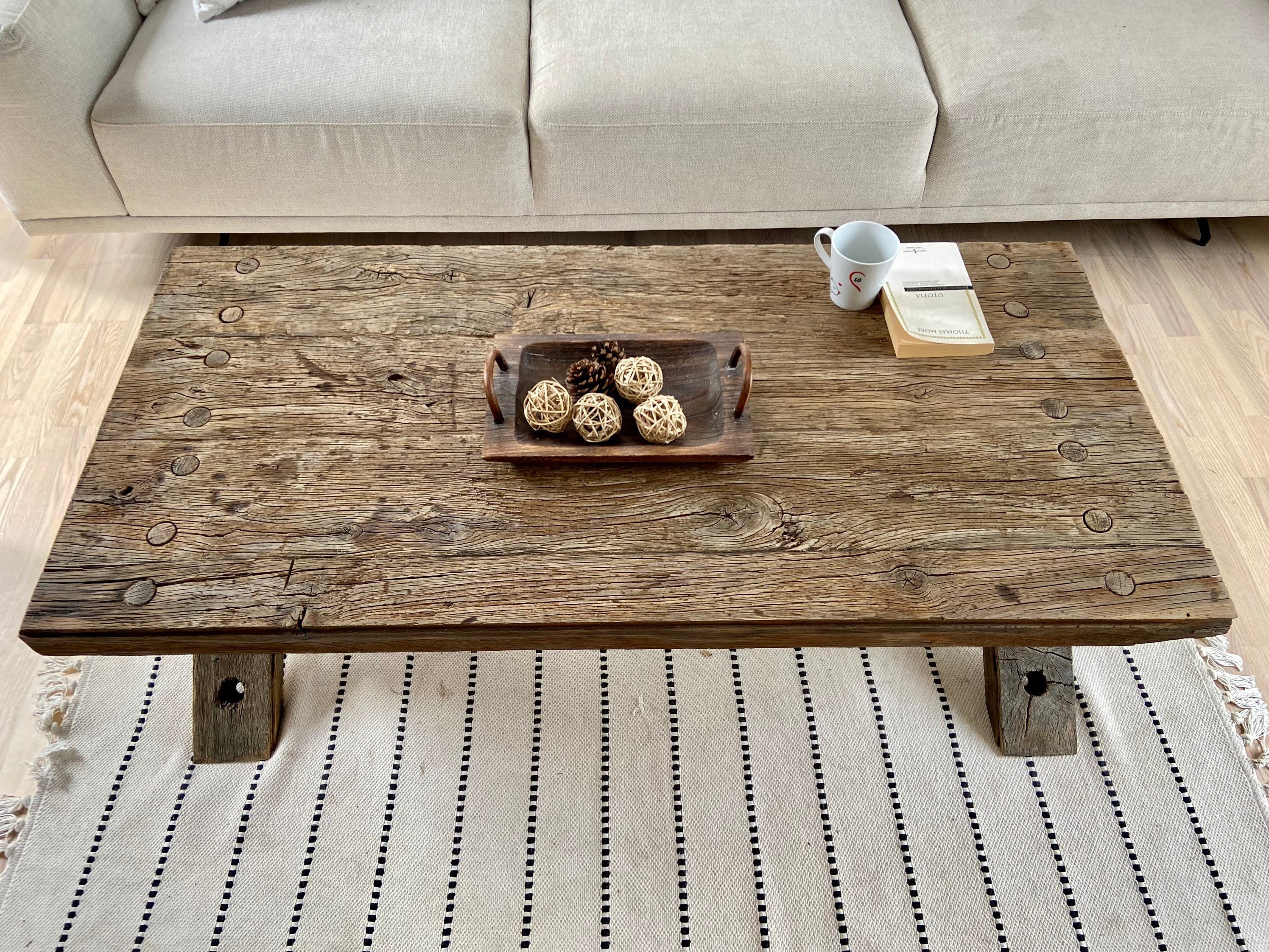 Reclaimed Barnwood Coffee Table Rustic, Natural Coffee Table Wooden ...