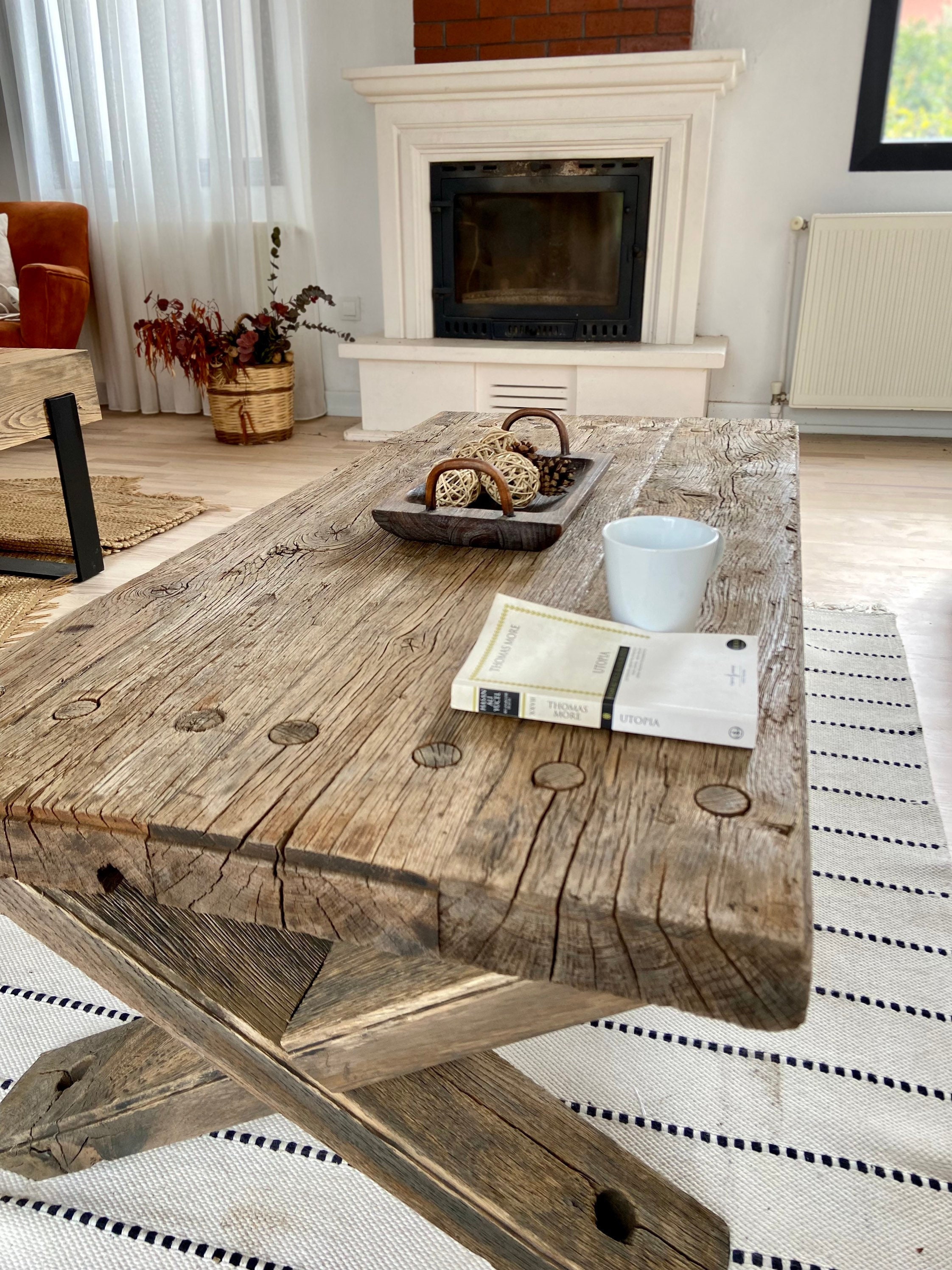 Reclaimed Barnwood Coffee Table Rustic, Natural Coffee Table Wooden ...