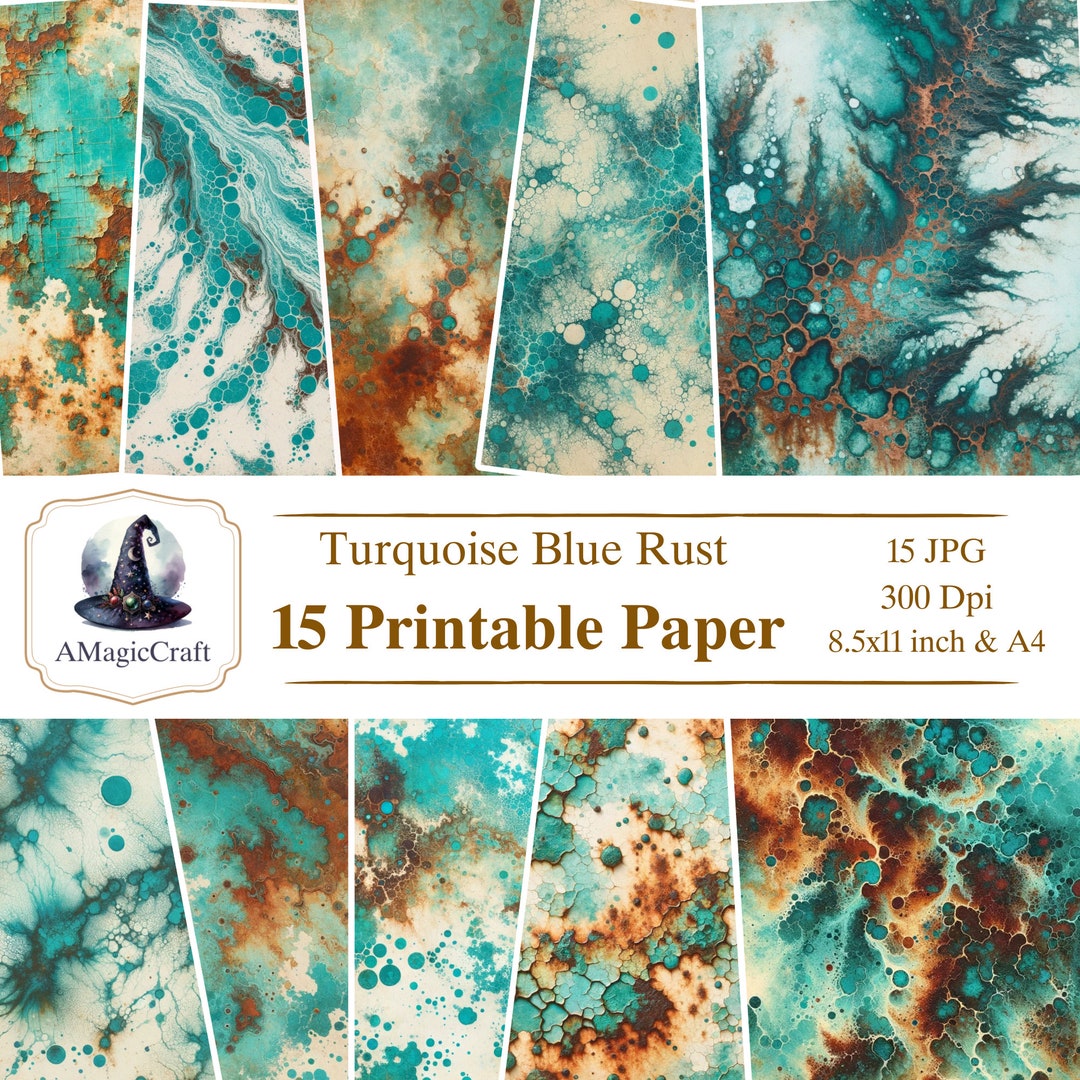 Turquoise Rust Printable Paper: A4 & US Letter (digital Download) - Etsy