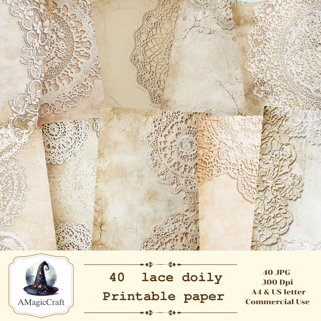 Lace Doily Printable Paper for You to Decorate Your Favorite Books ...