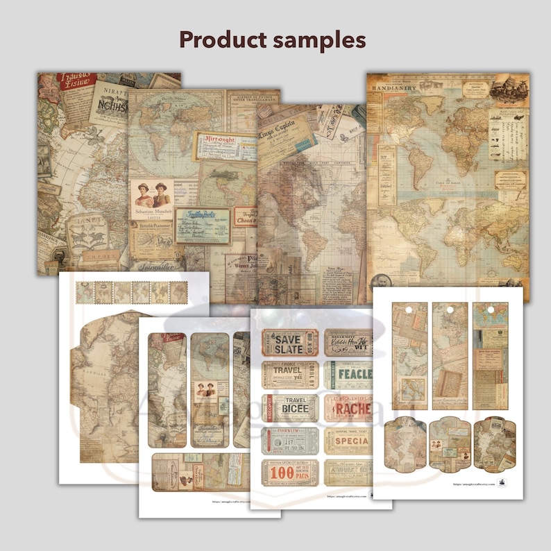 Kit di diario Vintage Wanderlust con mappa del mondo, 24 pagine (kit di ...