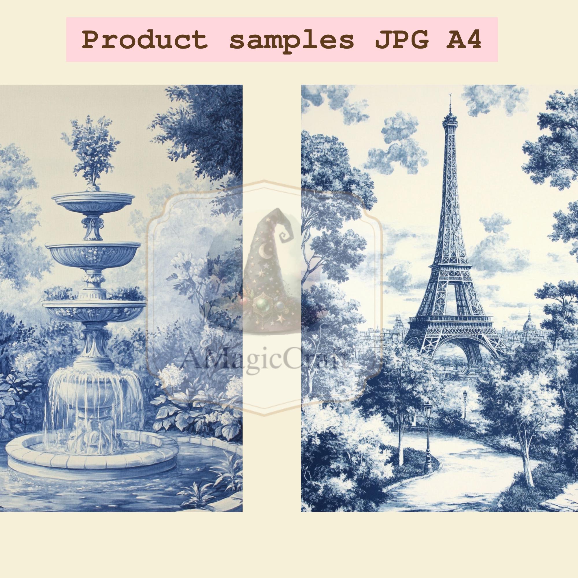 Parisian Blue Landscape Printable Paper: A4, 8x8 (digital Download) - Etsy