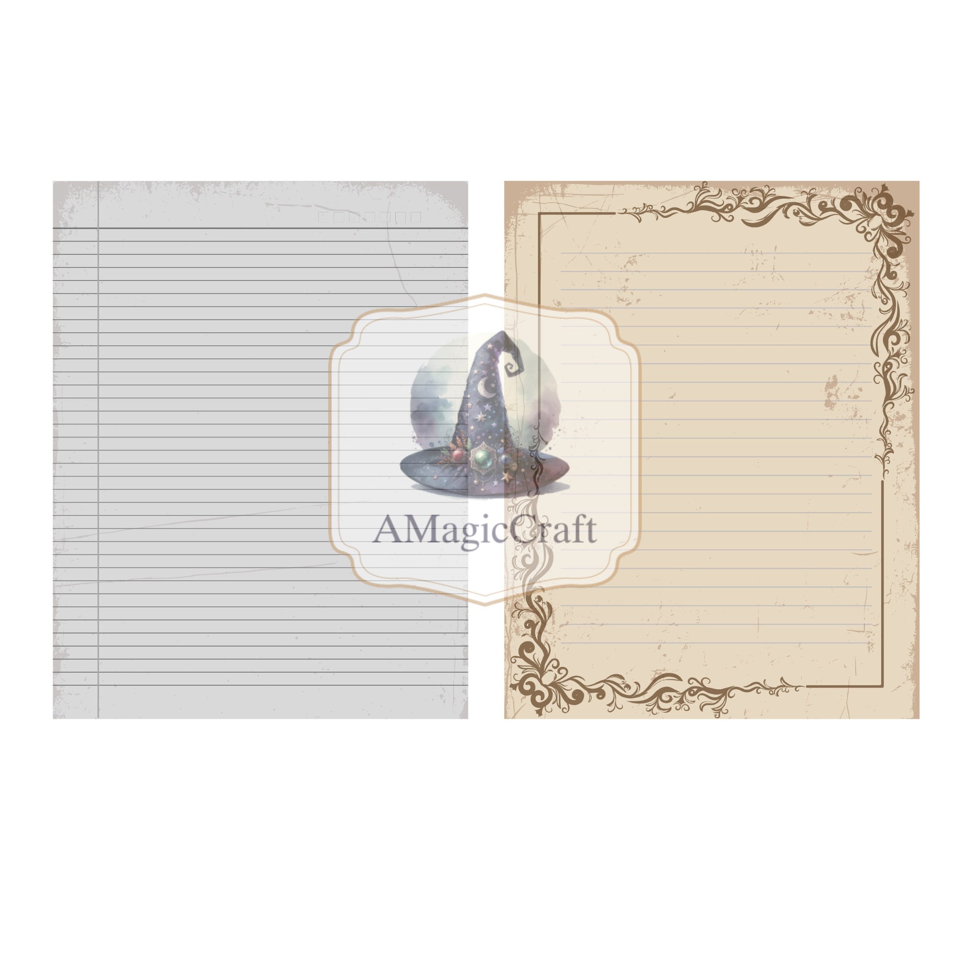 Printable Blank Page With Lines Retro Colors for You to Decorate Your ...