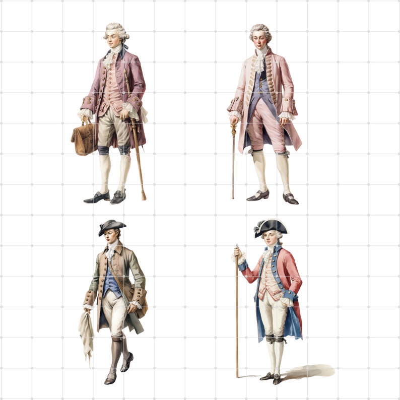 Victorian Gentleman Watercolor Clipart 16 PNG/300 Dpi Digital Download ...