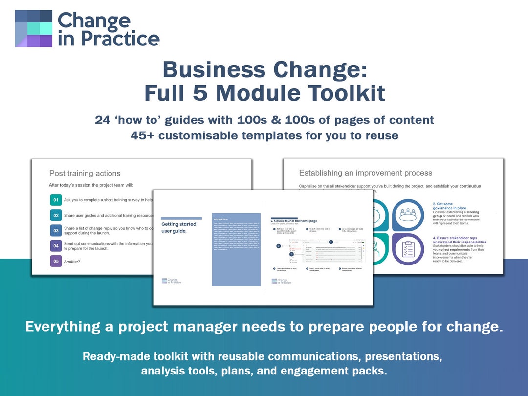 Change Management - 5 Modules Complete Toolkit - Etsy