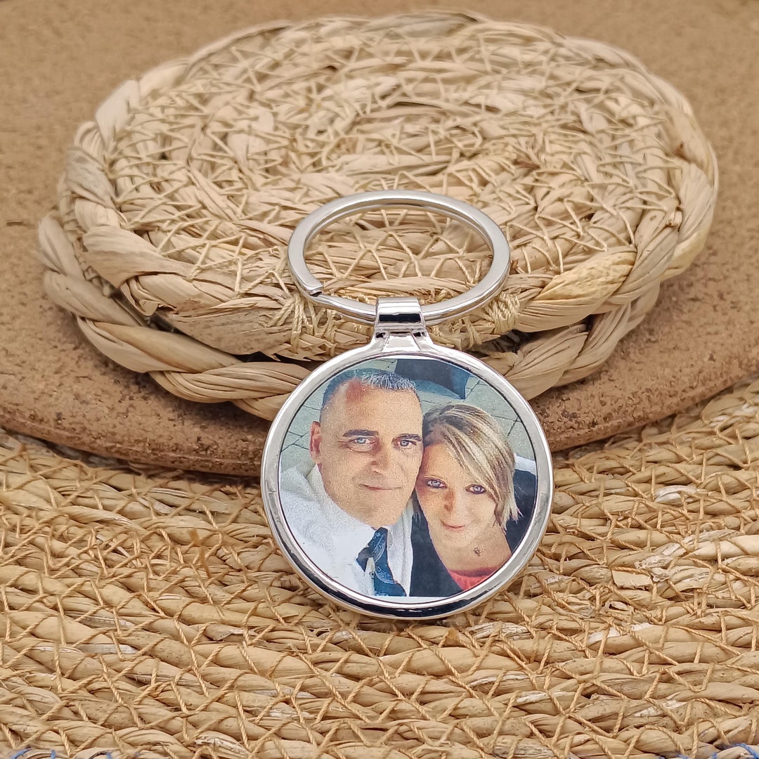 Round Steel Key Ring With Personalized Photo - Etsy