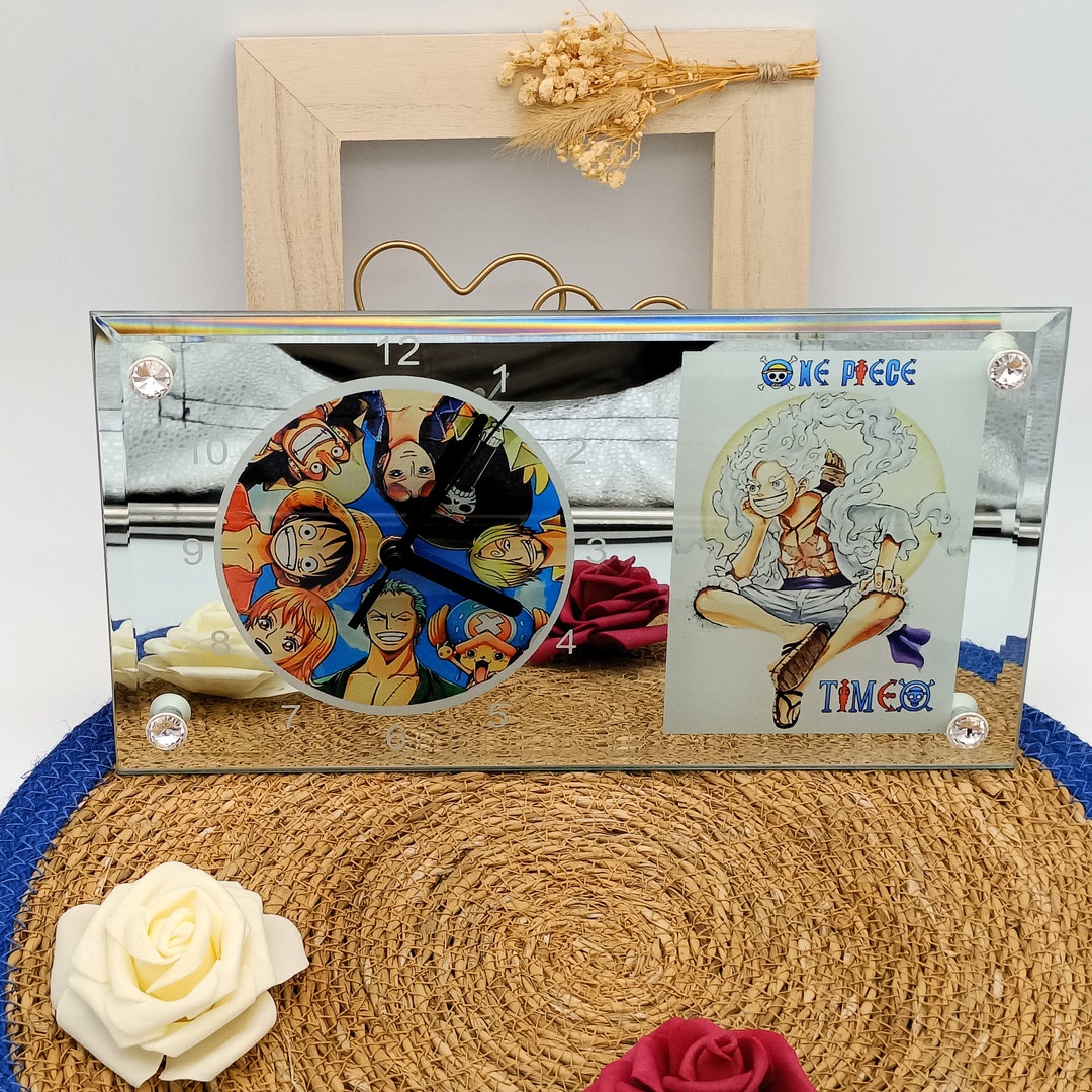 One Piece Luffy Gear 5 Mirrored Glass Floor Clock With Personalized ...