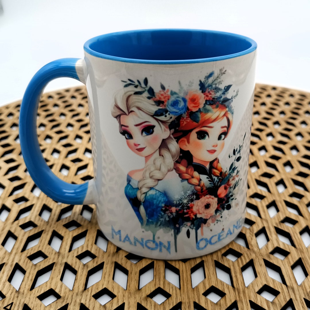 MUG Elsa Snow Queen Personalized 2 First Names, Frozen, Girl Mug, First ...