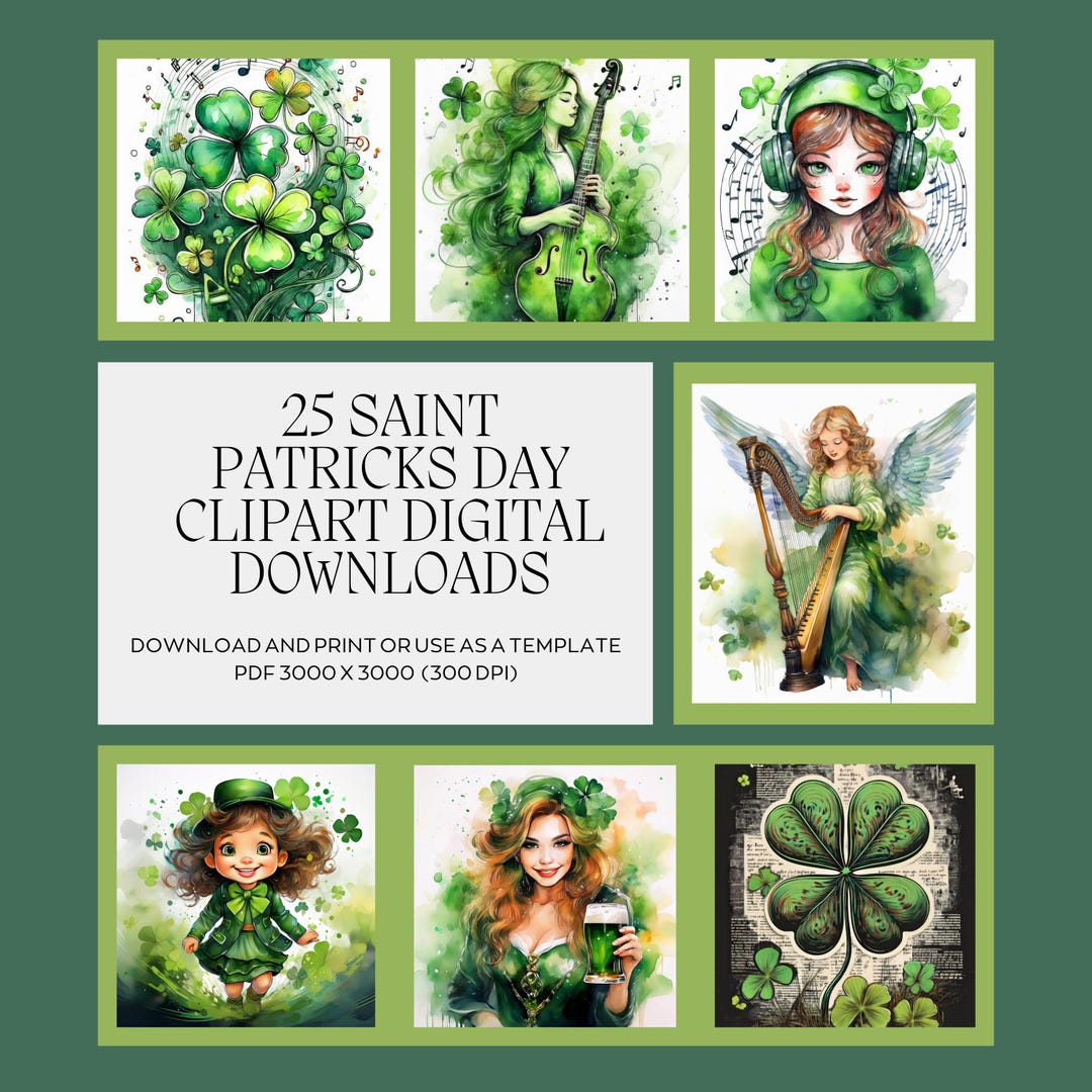 St Patricks Day Clipart: Fairies, Leprechauns, Shamrocks (PDF Files) - Etsy