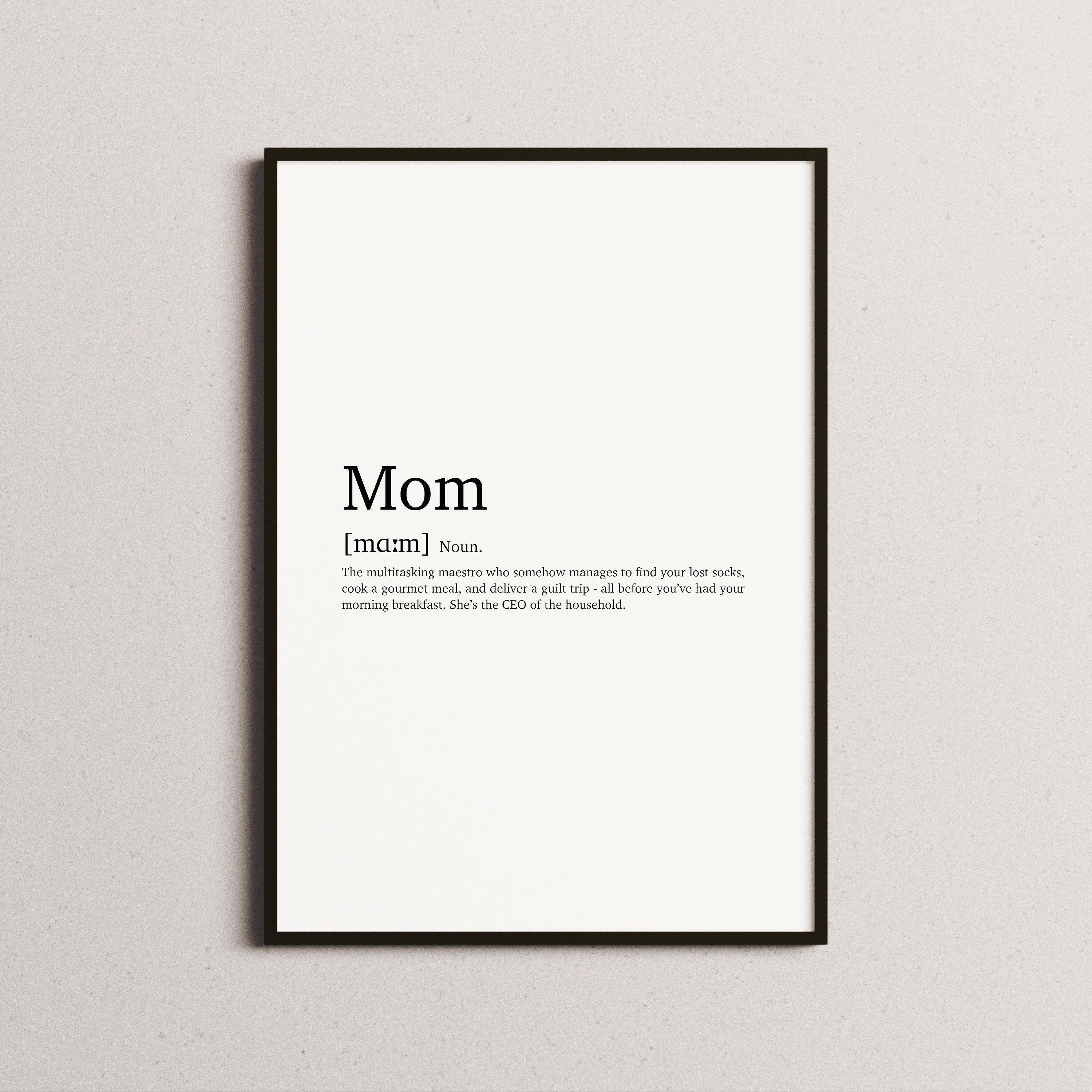 Mom Definition Printable Humor Wall Art Instant Download Mother's Day ...