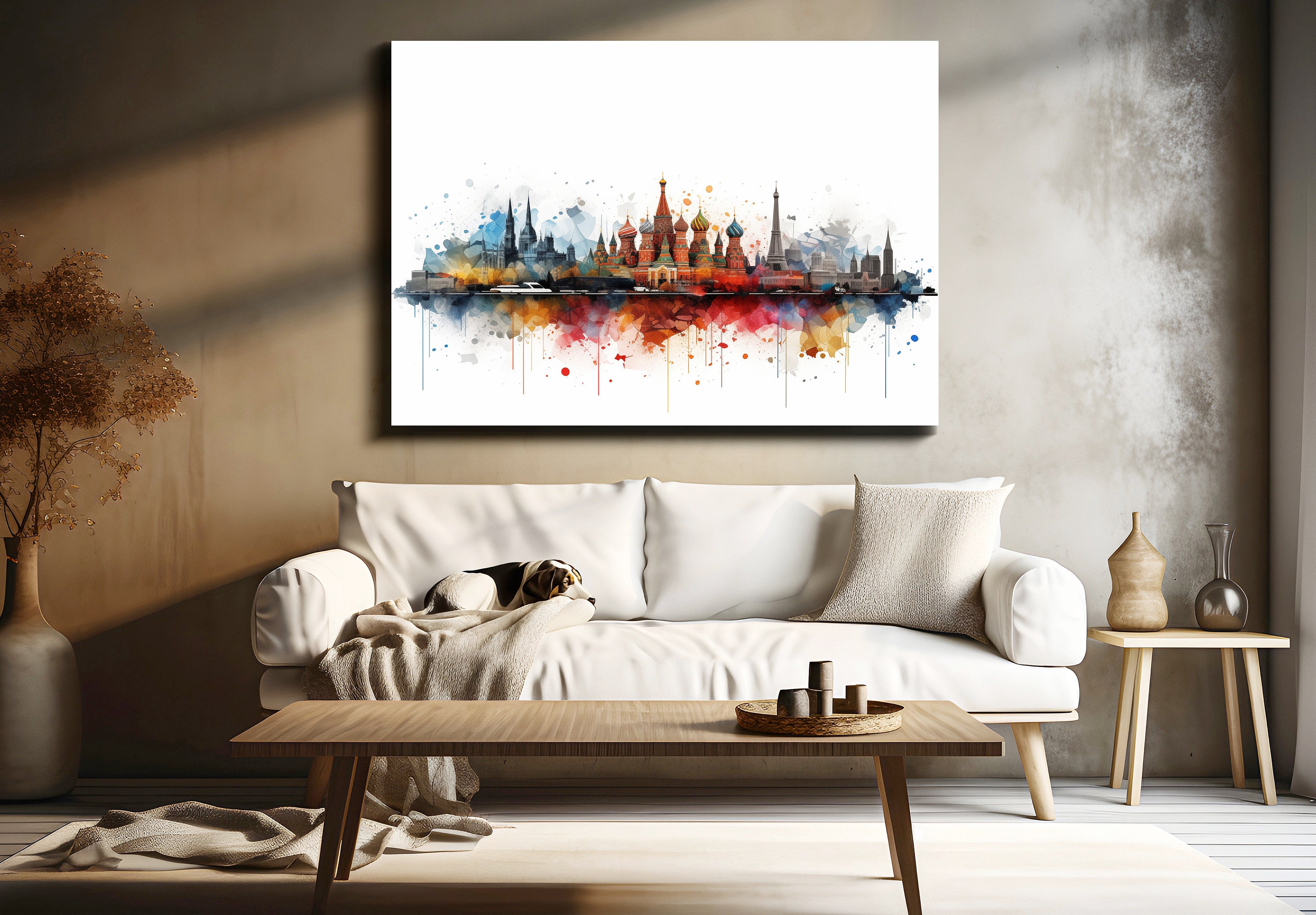Matte Canvas Moscow Skyline Wall Art - Etsy