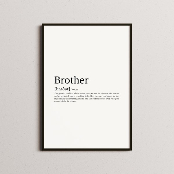 Brother Definition - Etsy