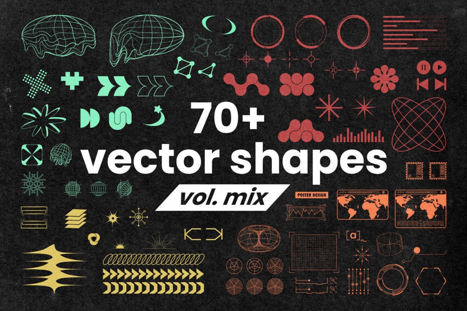 Mixed Futuristic Vector Shapes (70+) Svg/png/pdf Formats - Etsy