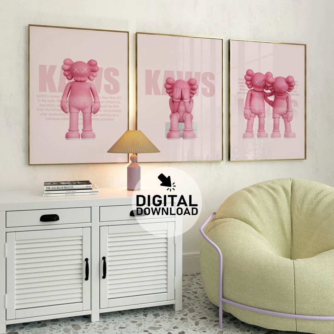 Hypebeast Love Kaws Poster Trio – Urban Digital Wall Art – Last Chance ...