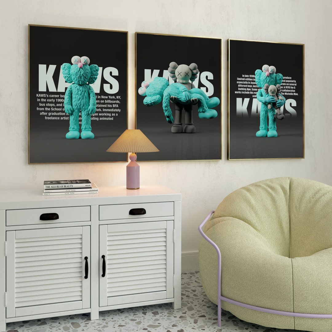 Hypebeast Love Kaws Poster Set of 3, DIGITAL PRODUCT DOWNLOAD Room ...