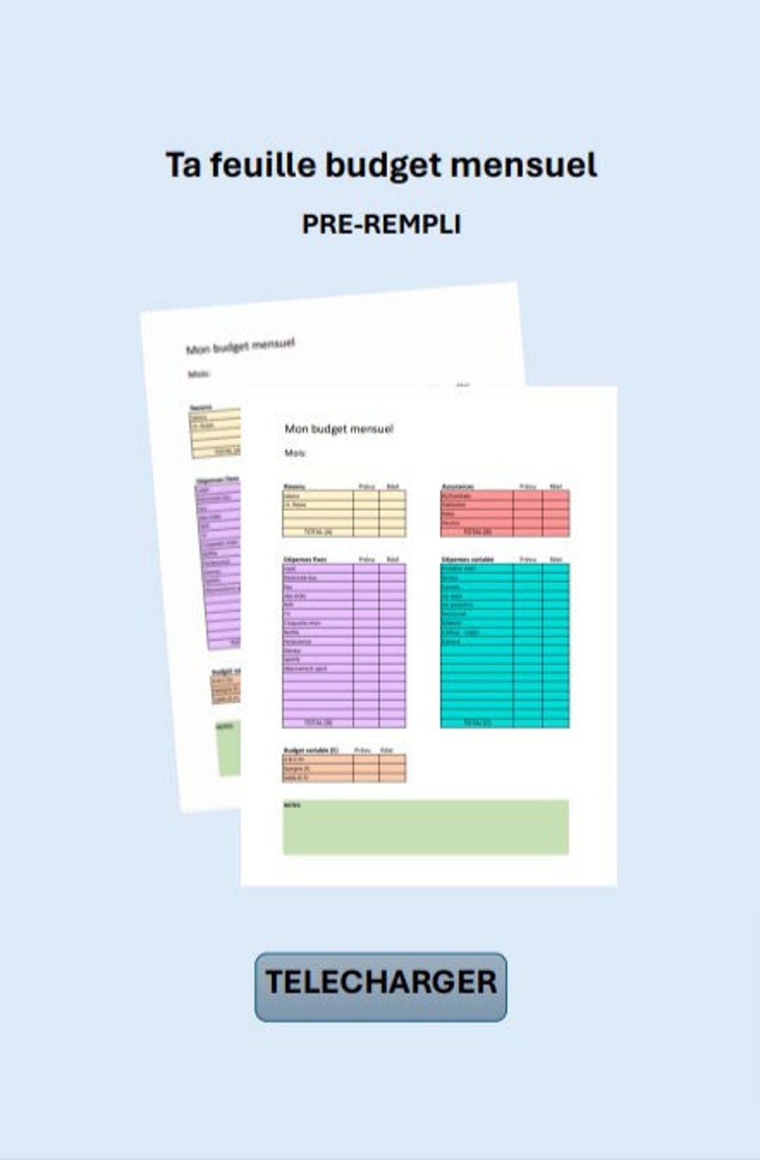 Monthly Budget Template - PRE-FILLED - Etsy