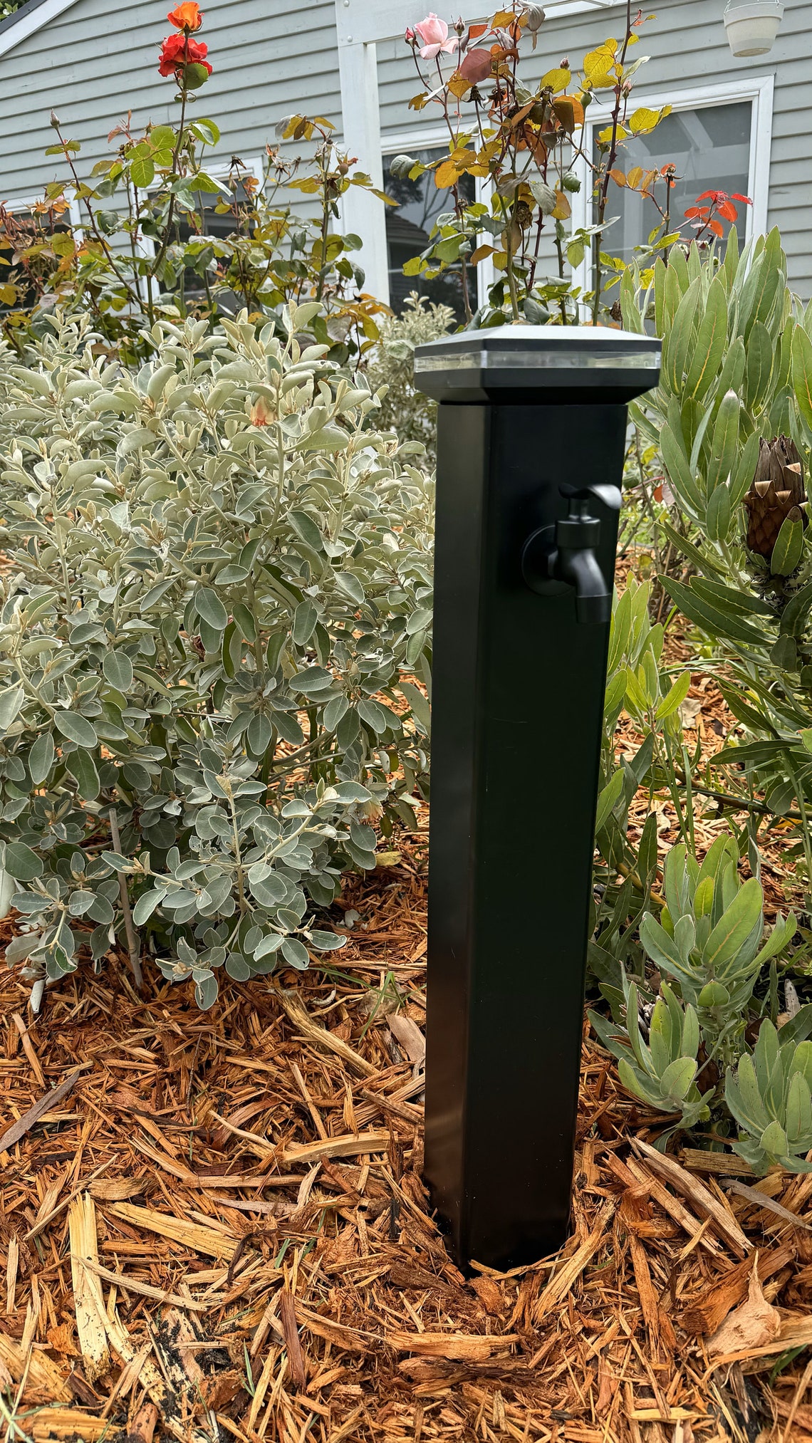 Garden Tap Cover- With LED Solar Light & Black Tap - Etsy Australia